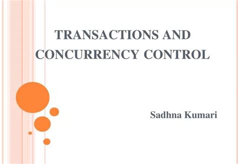 Ppt Transactions And Concurrency Control Powerpoint Presentation