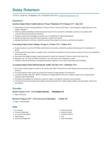 Inventory Analyst