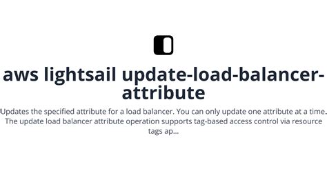 Aws Lightsail Update Load Balancer Attribute Fig
