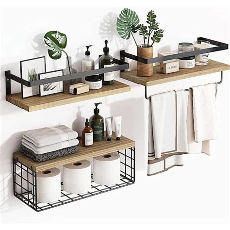Cubilan 1633 In W X 629 In D Natural Wood Decorative Wall Shelf