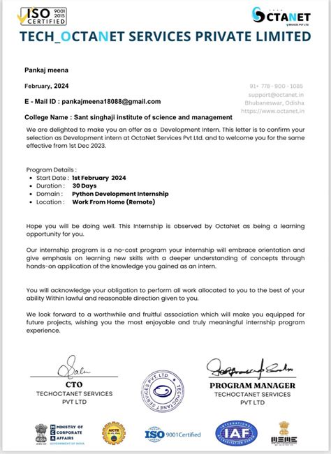 Pankaj Meena On Linkedin Octanet Octanetinternship Internship