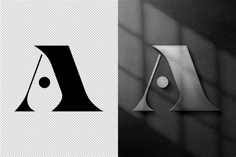 Matte Titanium Text And Logo Mockup Design Cuts