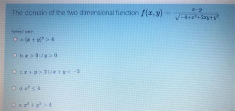 solved the domain of the two dimensional function f x y