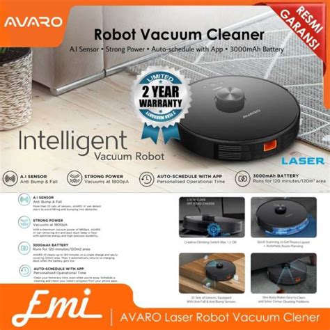 Promo Avaro Laser Robot Vacuum Clener Mop Sapu Pel Penyedot Debu Diskon