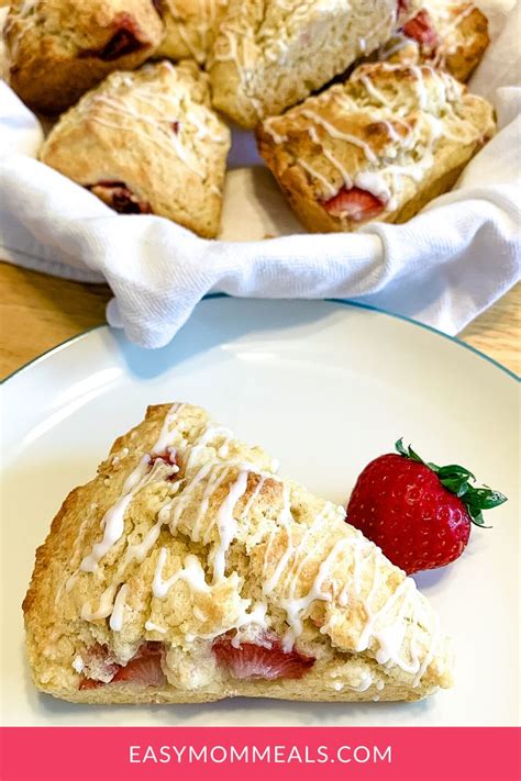 Scrumptious Strawberry Scones Glaze Optional Recipe Strawberry