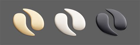 다른 하이드로 겔 눈 패치 3d 현실적인 렌더링 벡터 일러스트 레이 션의 세트 럭셔리 골드 펄 화이트와 블랙 하이드레이팅 눈 패치는 어두운 배경 3d 세트에 격리되어