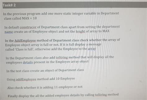 Solved Task 1 1 Create A Class Employee Name Salary