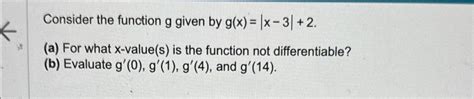 Solved Consider The Function G Given By G X X A Chegg