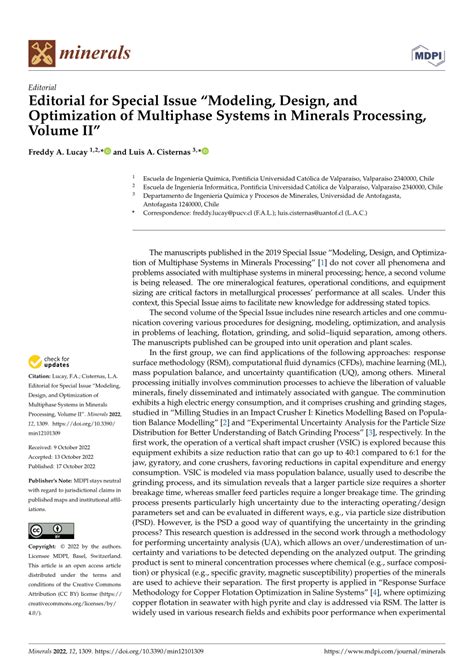 Pdf Editorial For Special Issue Modeling Design And Optimization