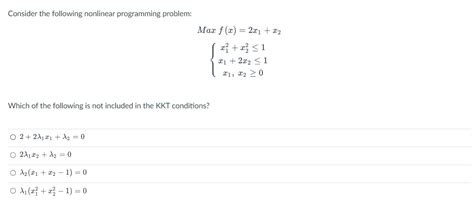 Solved Consider The Following Nonlinear Programming Problem Chegg