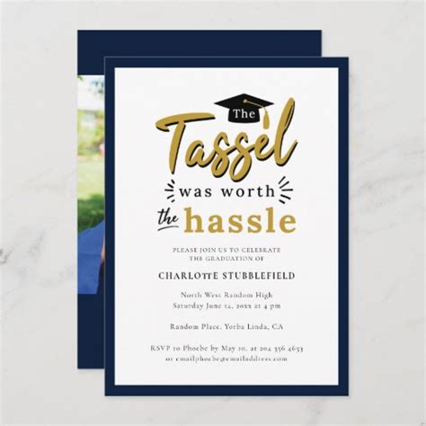 Graduation 2024 Tassel Worth Hassle Grad Party Invitation Zazzle