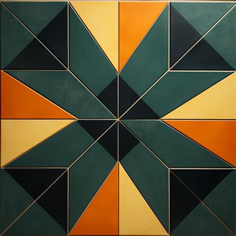 Premium Photo Geometric Tile Art Symmetry And Minimalism In Vibrant