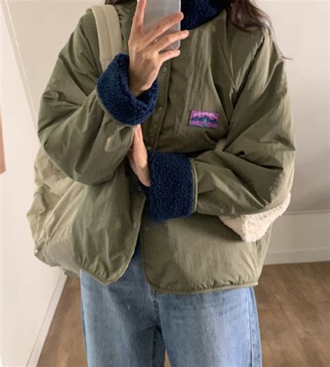 프렌치비 덤블 리버시블 양면 플리스 점퍼