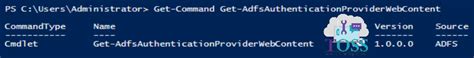 Get AdfsAuthenticationProviderWebContent ADFS TOSS
