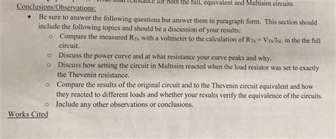 Solved Thevenin S Theorem This Lab Focuses On The Thevenin Chegg Com