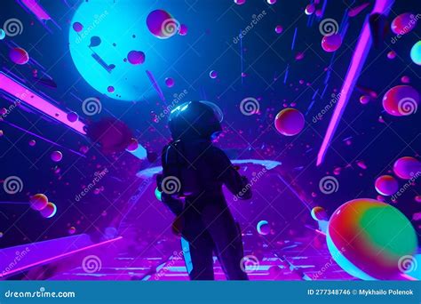 Astronaut And Underwater World Psychedelic Style Neural Network Ai Generated Stock