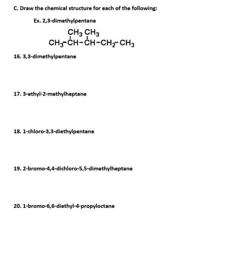 Answered C Draw The Chemical Structure For Each… Bartleby