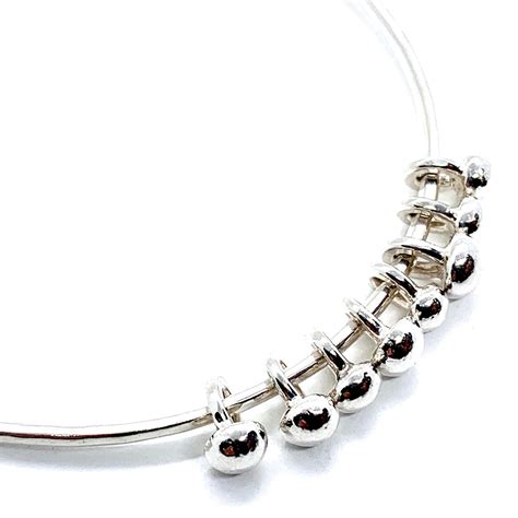 Melted Silver Balls Bangle Caroline Jones