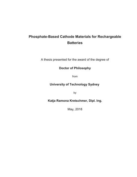 Pdf Phosphate Based Cathode Materials For Rechargeable Batteries
