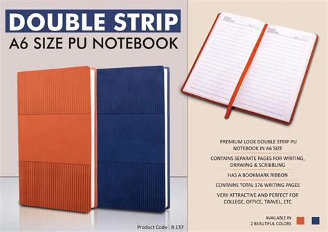 Customized Double Strip Pu Notebook Diary Size A6 At ₹ 86piece In