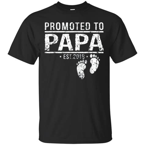 Promoted To Papa Est 2018 Shirt First Time New Fathers Day T Shirt Amyna