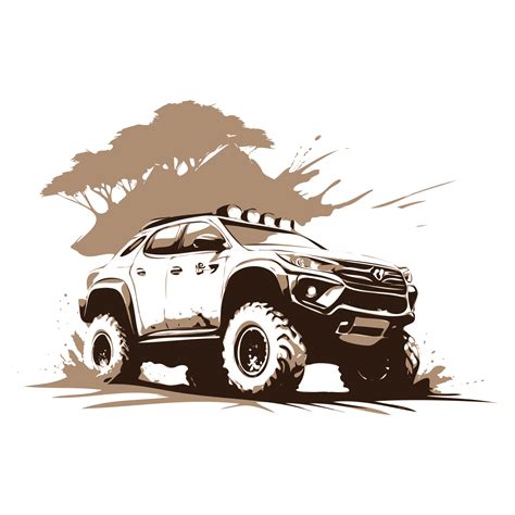 Ai Generated Black White Off Road Car With Mud Illustration 36431353 Png