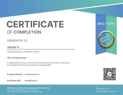 Sanjay Karthikeyan On Linkedin Sql For Data Science Certificate From
