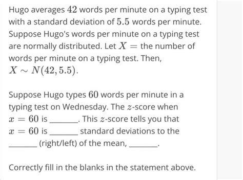 solved hugo averages 42 words per minute on a typing test