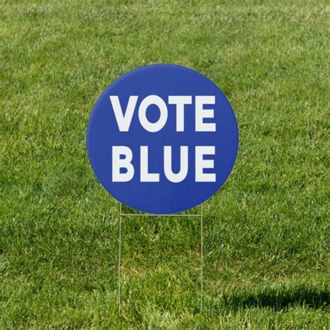 Vote Blue Bold White Text On Blue Election Sign