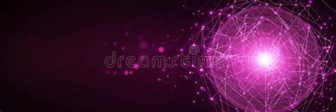 Abstract Network Structure Purple Global Communication Sphere Big