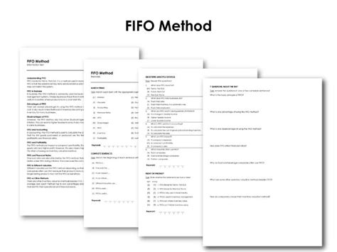 Fifo Method Teaching Resources