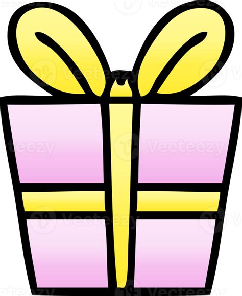 Gradient Shaded Quirky Cartoon Present 39918258 Png