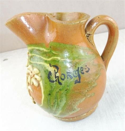 Ancien petit pichet cruche en terre cuite vernissée Soufflenheim