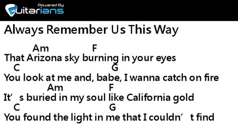Lady Gaga Always Remember Us This Way 結他譜 Chord譜 吉他譜