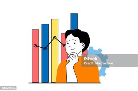 플랫 웹 디자인에서 사람 장면이 있는 데이터 분석 개념입니다 그래프와 차트로 작업하고 재무 연구 및 보고서를 만드는 사람 소셜 미디어 배너 마케팅 자료에 대한 벡터