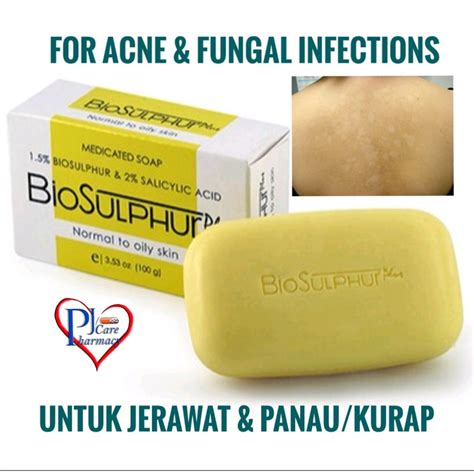Biosulphur Plus Soap 100g Sabun Panaukurapjerawat For Acneskin