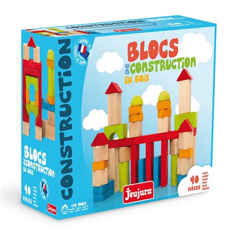 Blocs De Construction En Bois 40 Pièces Jeujura