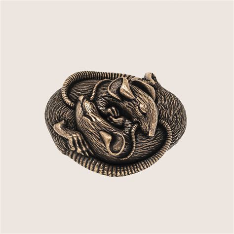 Sleeping Rats Bronze Figure