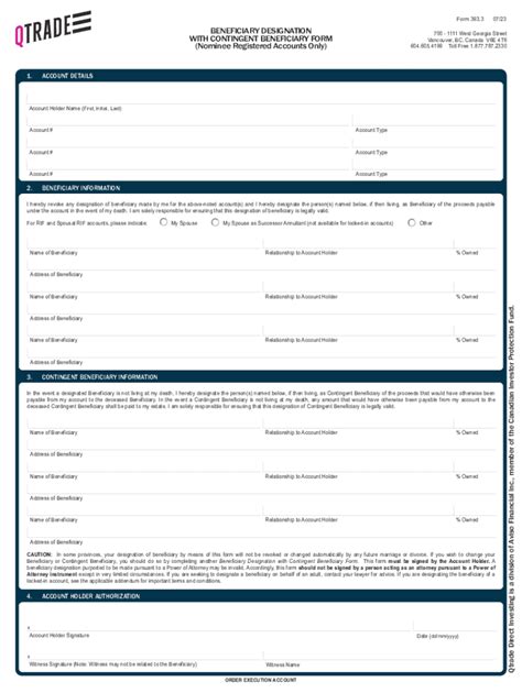 Fillable Online Beneficiary Designation With Contingent Beneficiary Form Fax Email Print Pdffiller