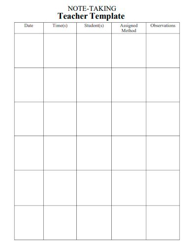 Free 29 Note Taking Form Samples In Pdf