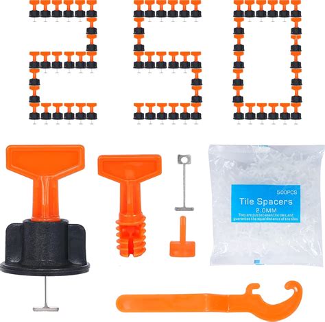 250pcs Tile Leveler Spacers And 1000pcs 2mm Tile Spacer Reusable Tile Leveling System 1 16 Kit
