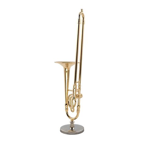 12cm Miniature Pure Trombone Model With Support Mini Model With Box