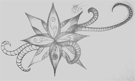 Abstract Flower Sketch Design By Kaitsartandthings On Deviantart