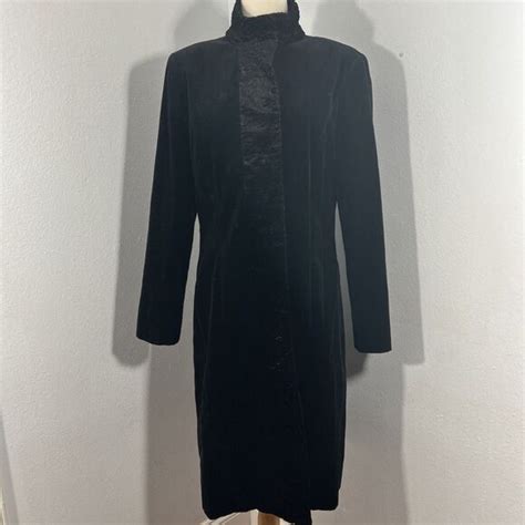 Js Collection Jackets And Coats Js Collection Velvet Coat Womens Medium Black Goth Evening