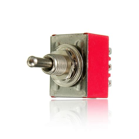 Mini Red 2 Position Latching Toggle Switch 9 Pin 3pdt 250v 2a 125v 5a