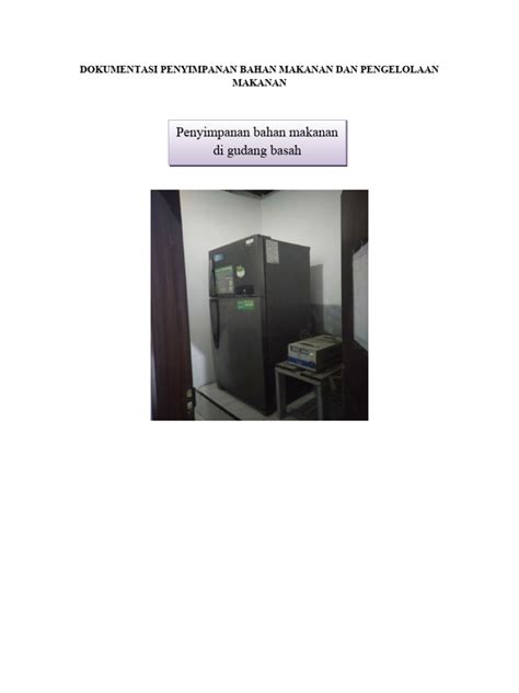 Dokumentasi Penyimpanan Bahan Makanan Dan Pengelolaan Makanan Pdf