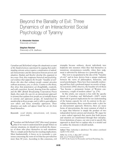 Beyond The Banality Of Evil Three Dynamics Of An Interactionist