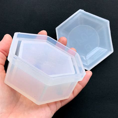 Hexagon Trinket Box Silicone Mold Resin Container Making Epoxy Res