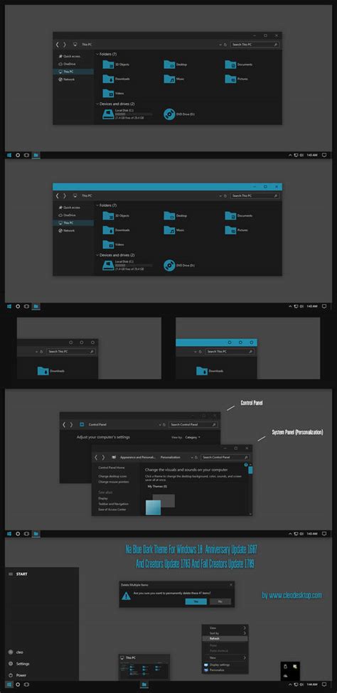 Na Blue Dark Theme Win10 Fall Creators By Cleodesktop On DeviantArt