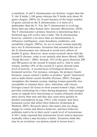 Notes From Class Sex VS Gender Sex Biology Gender S Docx